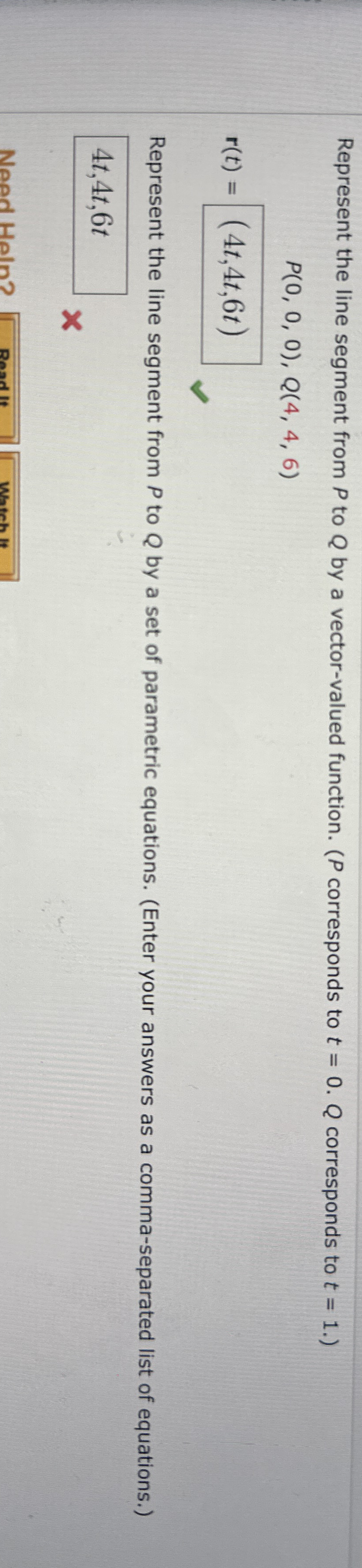 Solved Represent the line segment from P ﻿to Q ﻿by a | Chegg.com