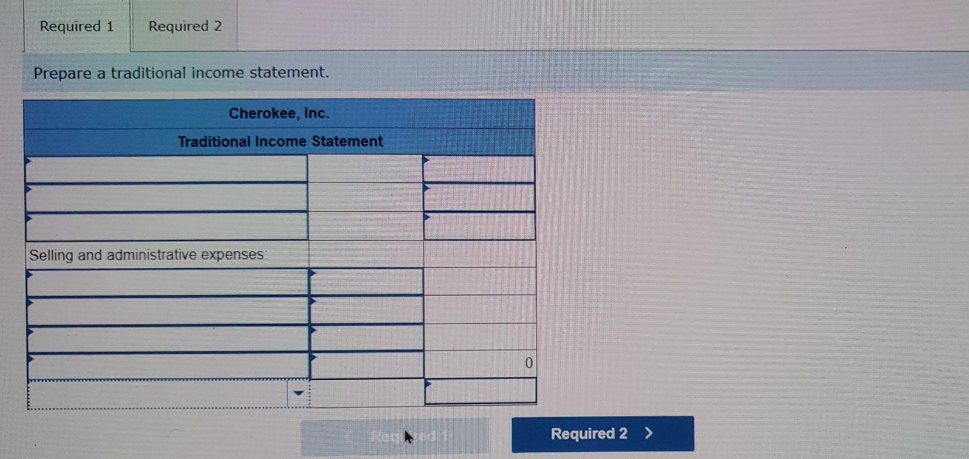 Solved Exercise 1-6 Traditional and Contribution Format | Chegg.com