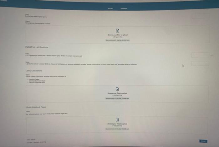 Report-Density and Specific srovity Deivery and foeme | Chegg.com