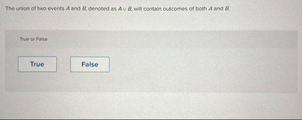 Solved The union of two events A and B, ﻿denoted as A∪B, | Chegg.com