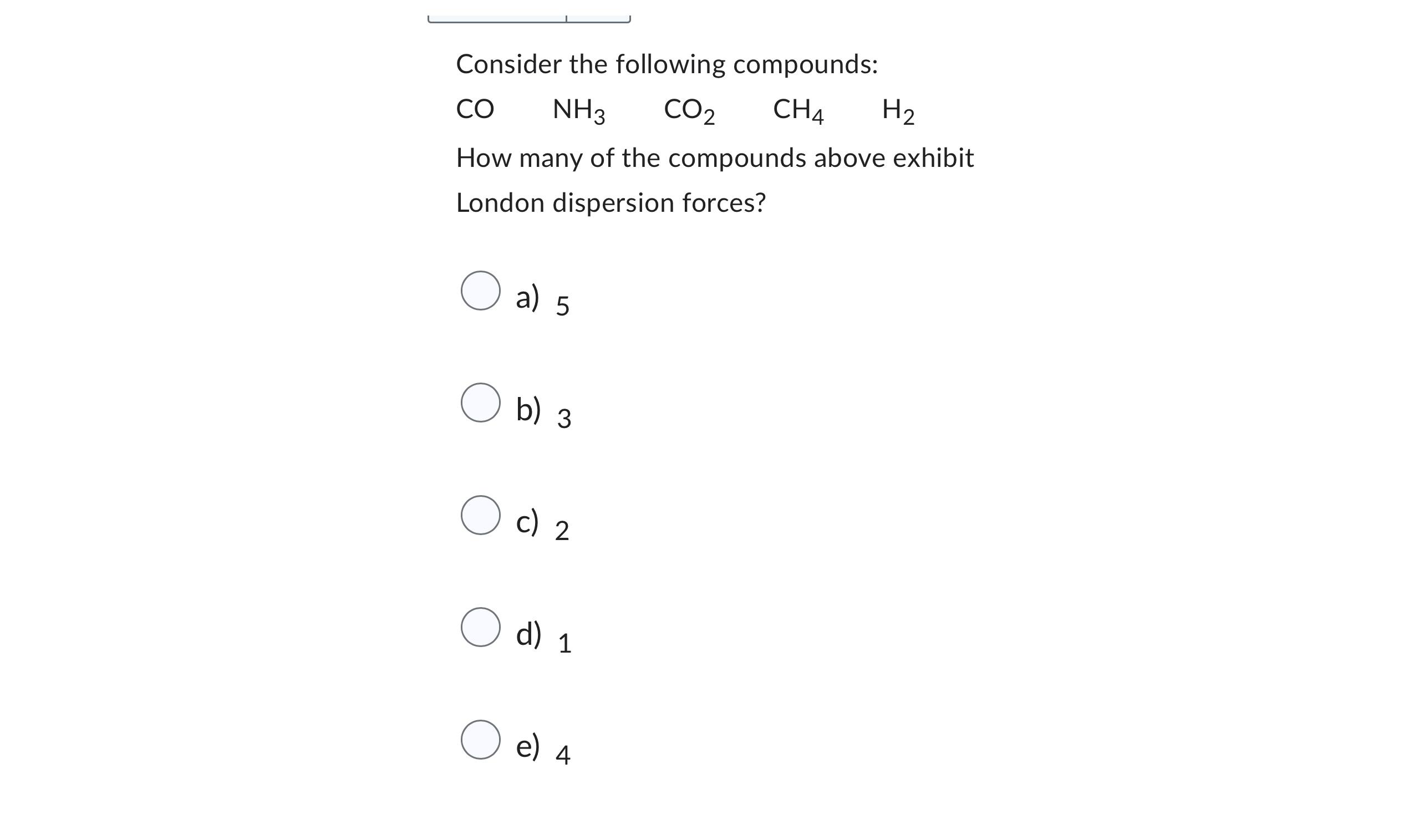 Solved Consider the following compounds:CO,NH3,CO2,CH4,H2How | Chegg.com