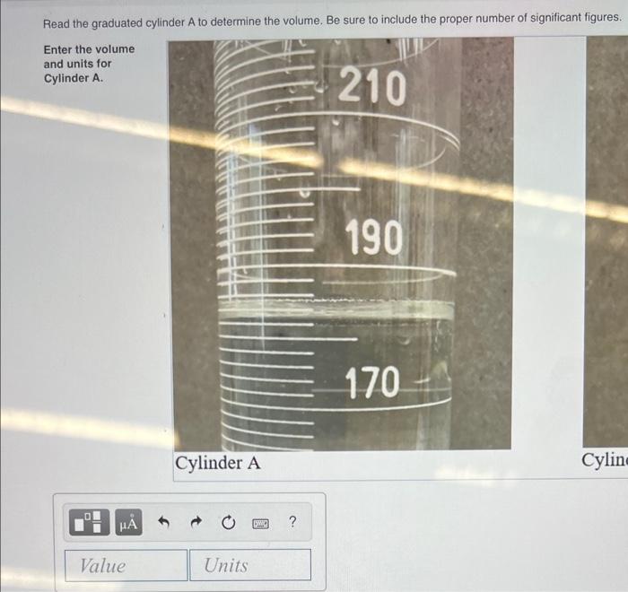 Solved Read the graduated cylinder A to determine the | Chegg.com
