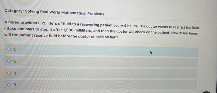 Solved Category: Solving Real World Mathematical Problems A | Chegg.com