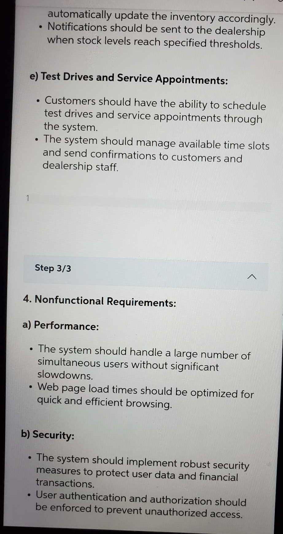 Solved 3. Functional Requirements: a) User Registration and | Chegg.com
