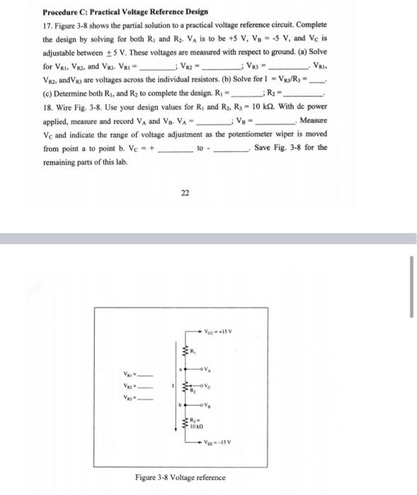Solved Procedure C: Practical Voltage Reference Design 17. | Chegg.com
