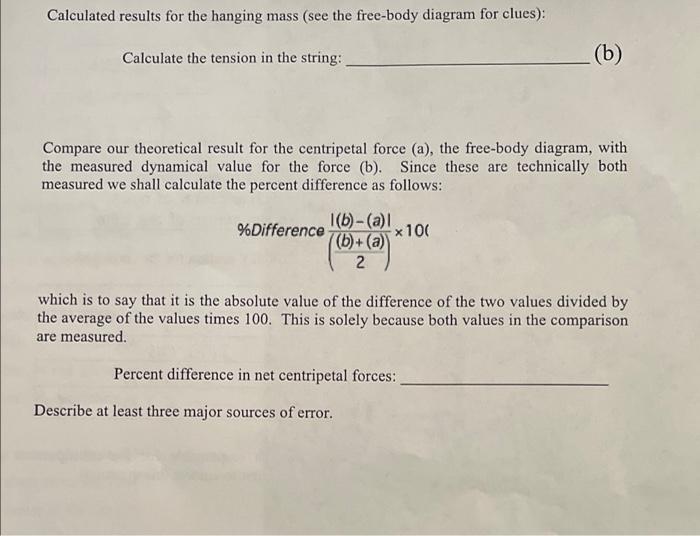 Solved Uniform Circular Motion Worksheet \& Data Tables | Chegg.com