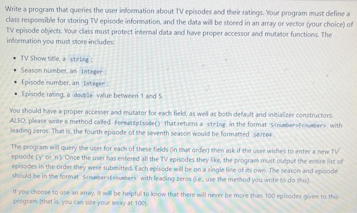 Solved Write a program that queries the user information | Chegg.com