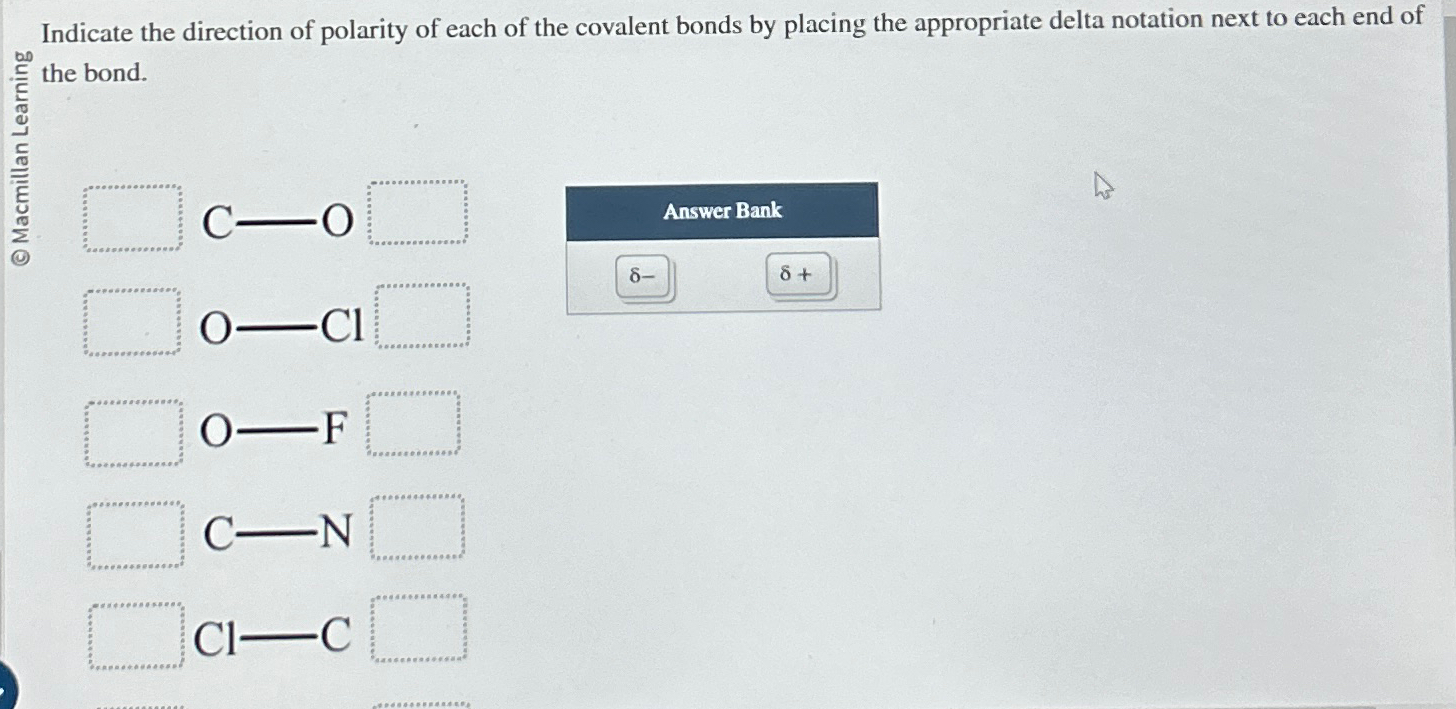 Solved Indicate the direction of polarity of each of the | Chegg.com