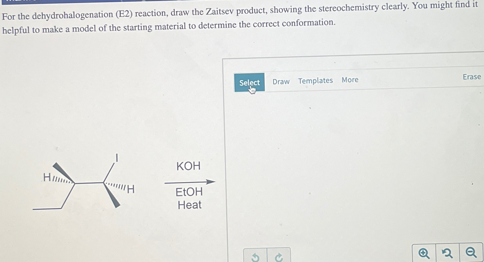 Solved For the dehydrohalogenation (E2) ﻿reaction, draw the | Chegg.com