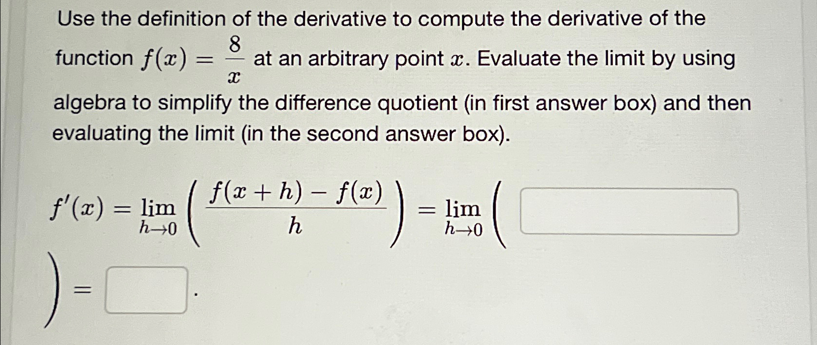Solved Use the definition of the derivative to compute the | Chegg.com