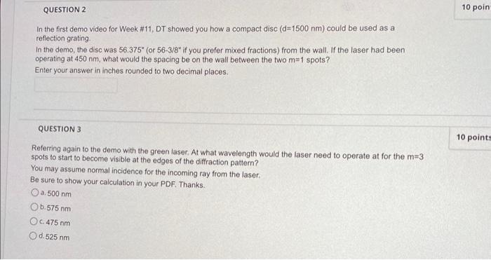 Solved In the first demo video for Week \#11, DT showed you | Chegg.com