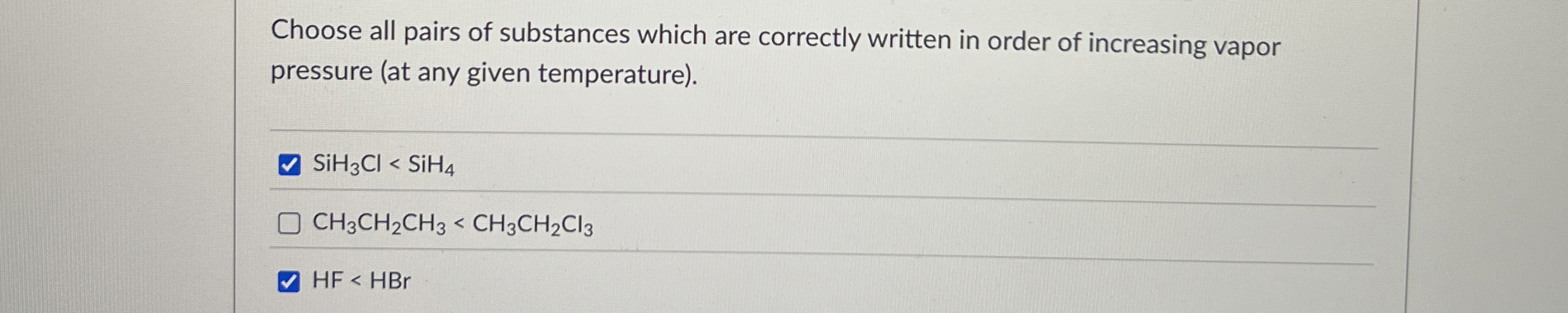 High Quality SOLUTION Choose all pairs of substances which are correctly | Chegg.com