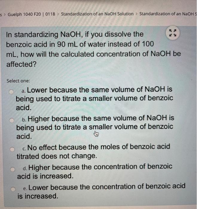 Solved s > Guelph 1040 F20 0118 > Standardization of an NaOH | Chegg.com Solved s > Guelph 1040 F20 0118 > Standardization of an NaOH | Chegg.com