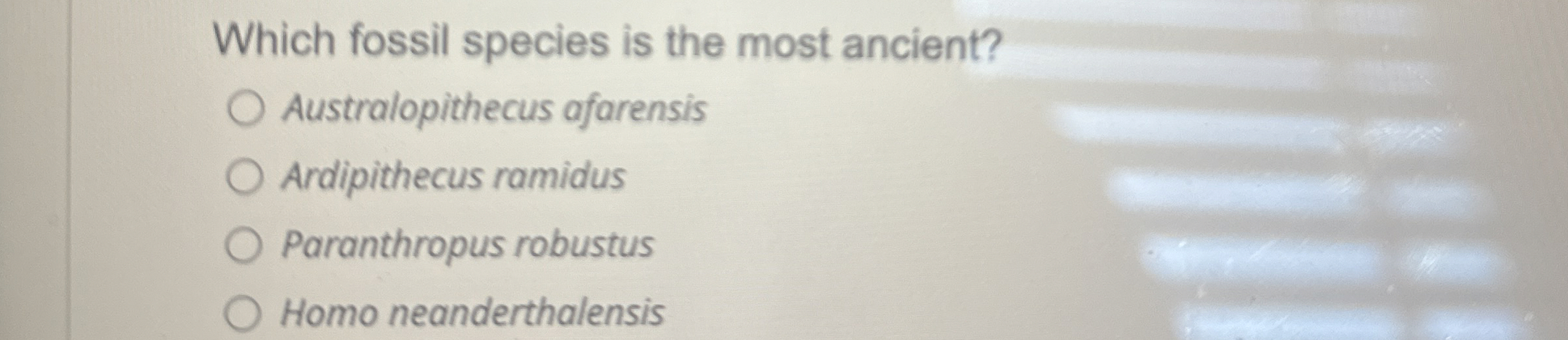 Solved Which Fossil Species Is The Most