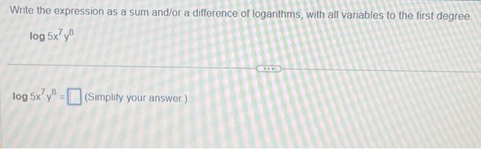 Solved Write the expression as a sum and/or a difference of | Chegg.com