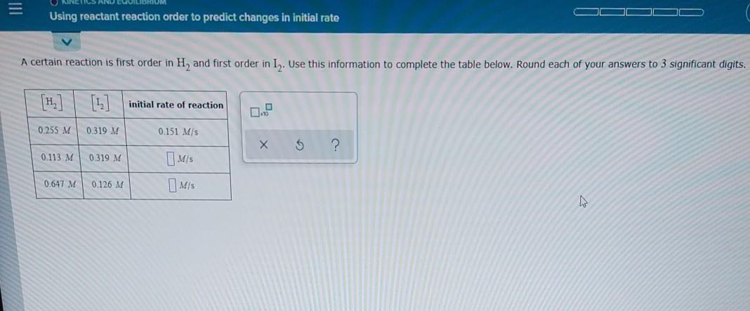 Solved Using reactant reaction order to predict changes in | Chegg.com