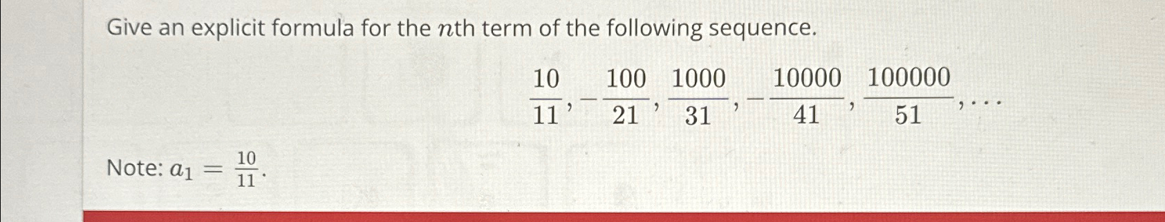 Solved Give an explicit formula for the nth term of the | Chegg.com