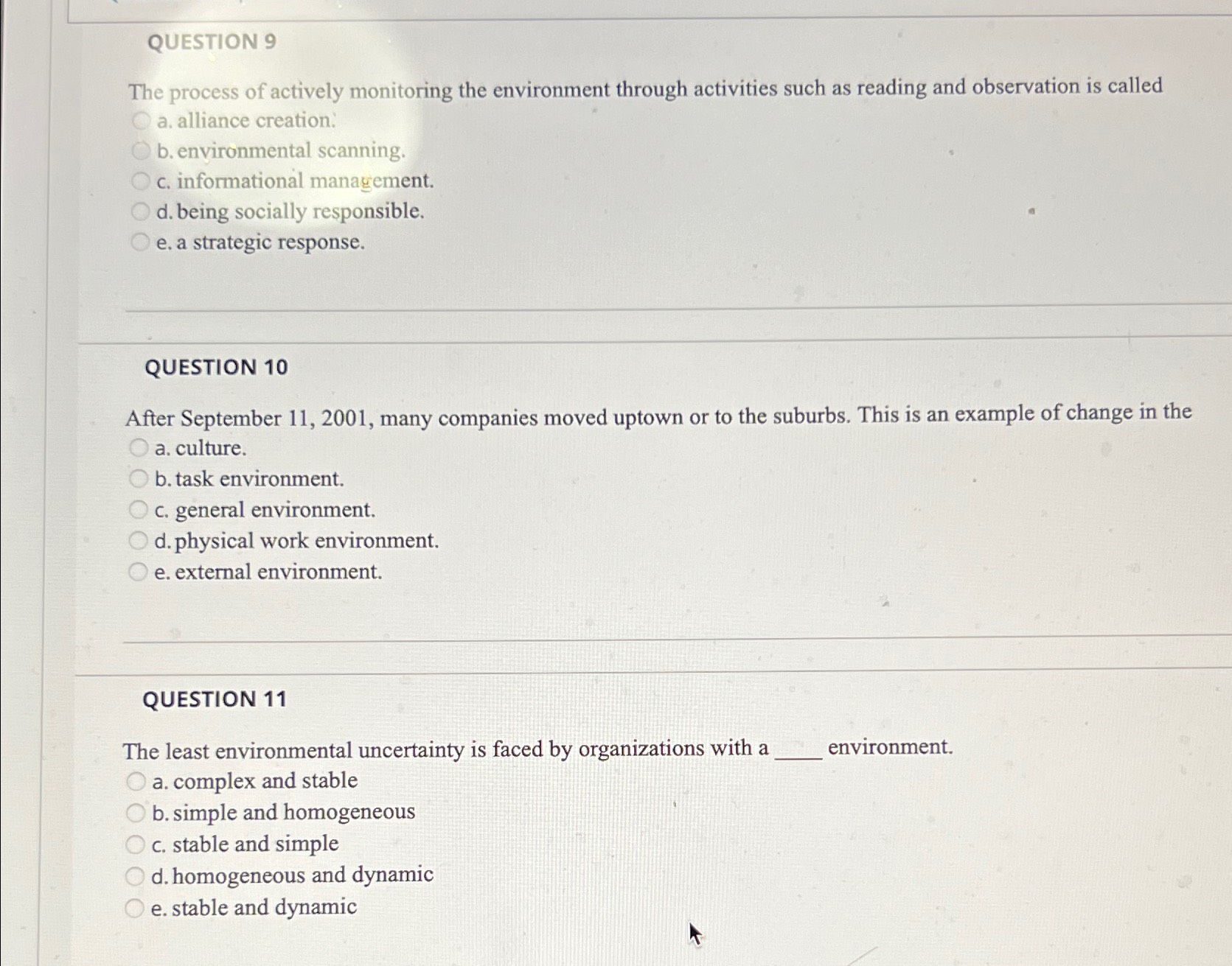 Solved QUESTION 9The process of actively monitoring the | Chegg.com