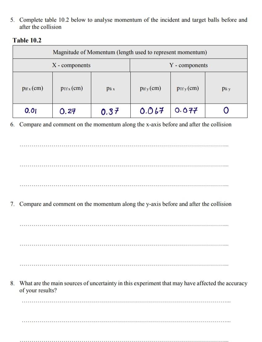 Lab 10: Collision in Two-Dimensions Objective | Chegg.com