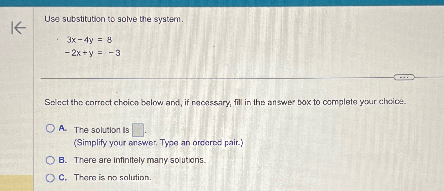 Solved Use substitution to solve the | Chegg.com