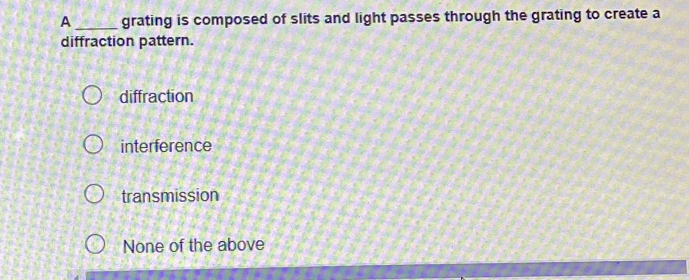 A q, ﻿grating is composed of slits and light passes | Chegg.com