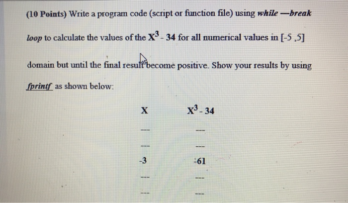 Solved 10 Points Write A Program Code Script Or Function 9314