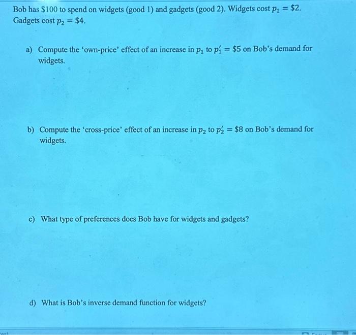 Solved Problem 2 (Demand functions and comparative statics): | Chegg.com