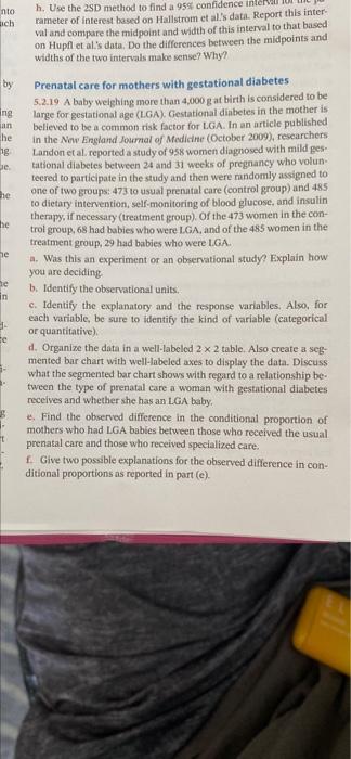 Solved h. Use the 2SD method to find a 95% confidence | Chegg.com