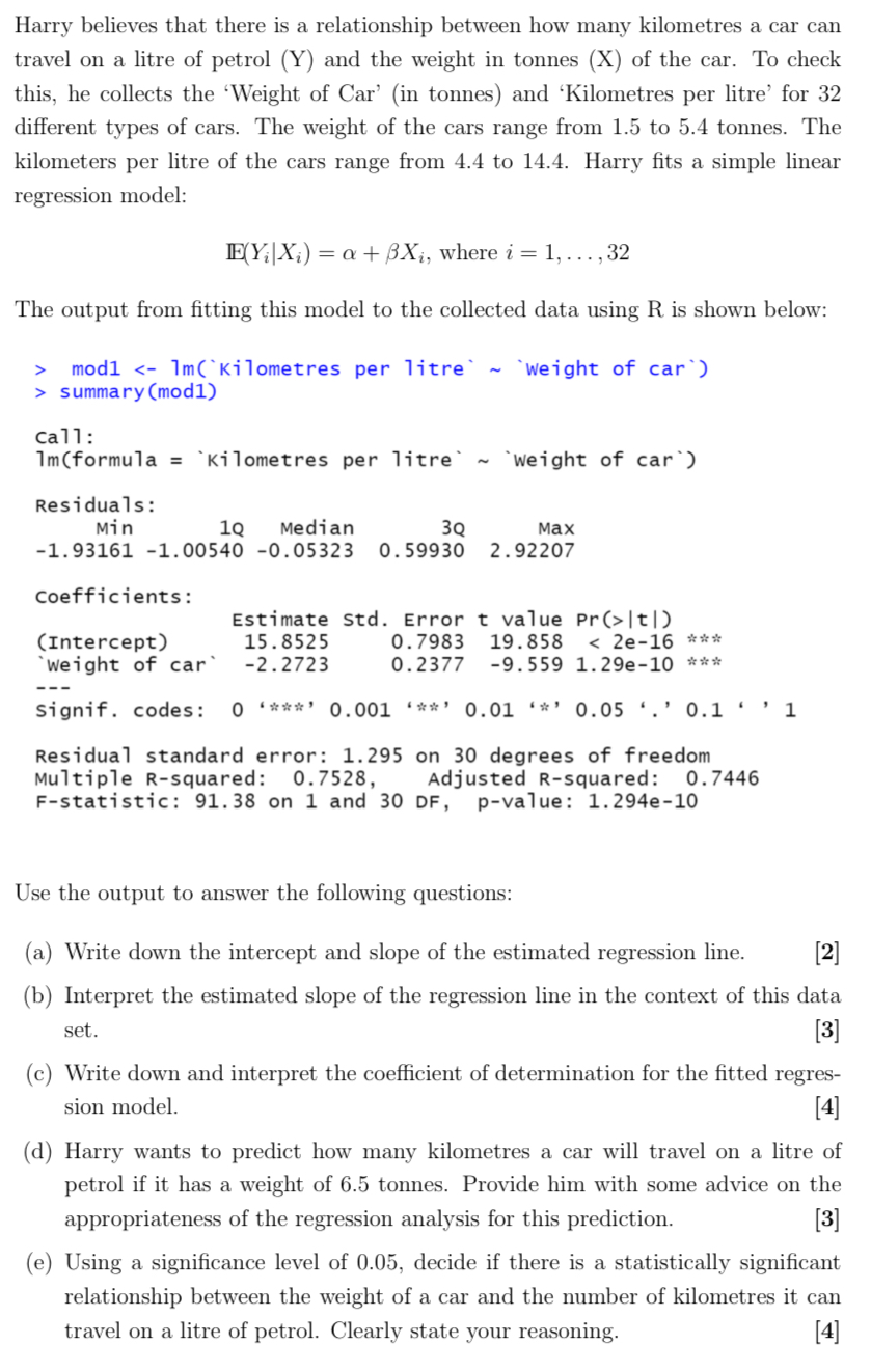 Solved Harry believes that there is a relationship between | Chegg.com
