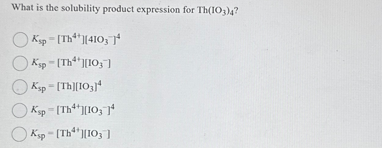 Solved What is the solubility product expression for | Chegg.com