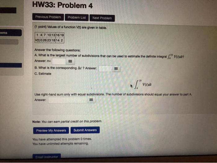 Solved HW33: Problem 4 Previous Problem Next Problem Problem | Chegg.com
