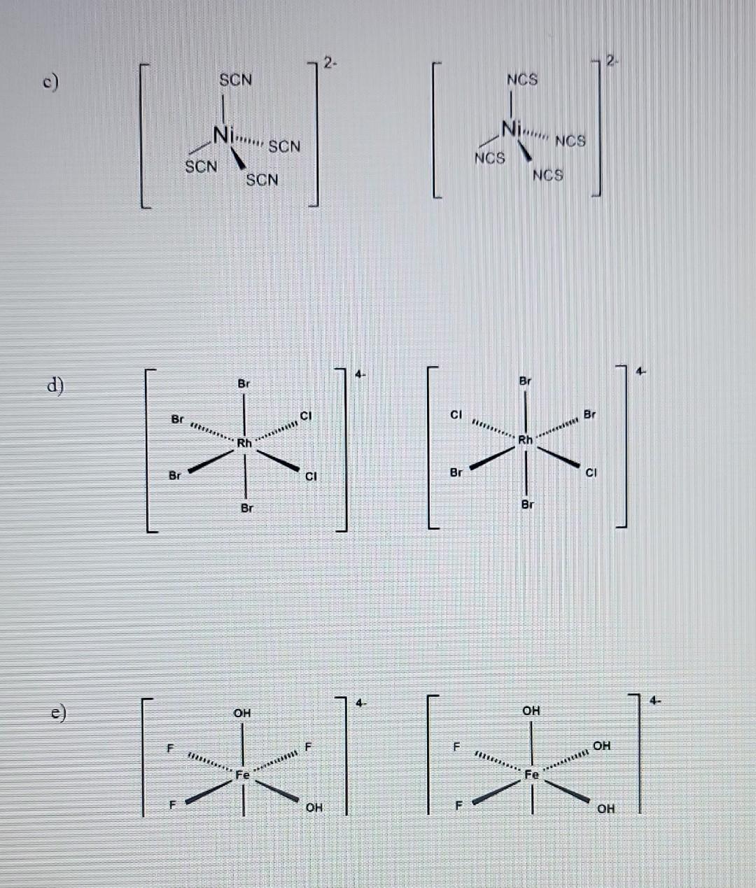 Solved 3) Compare the following pairs of coordination | Chegg.com