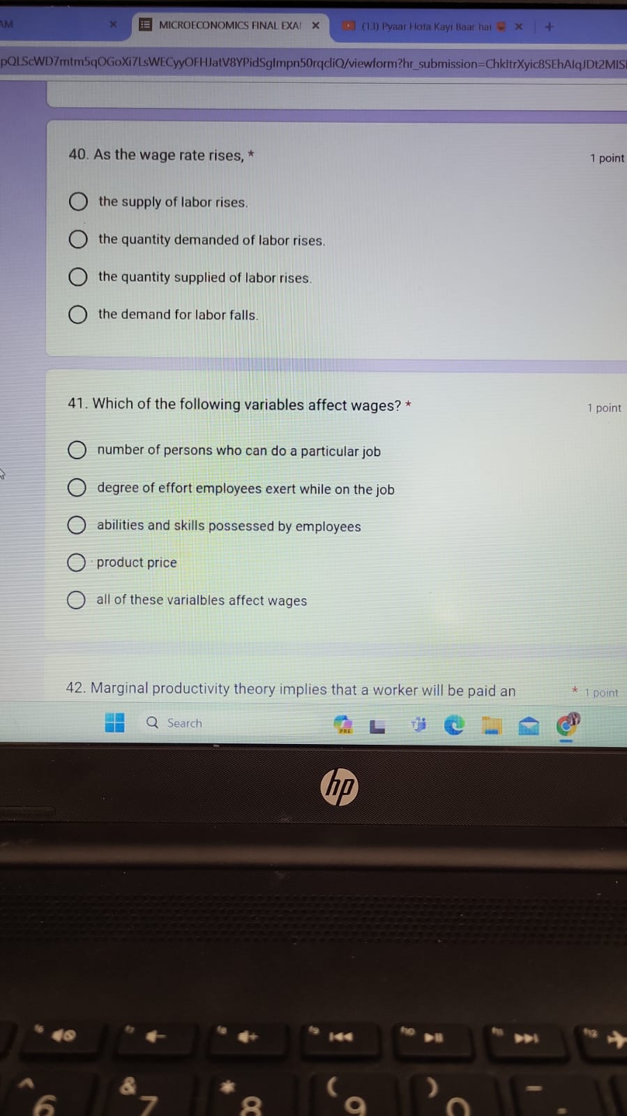 Solved Which of the following variables affect wages? | Chegg.com