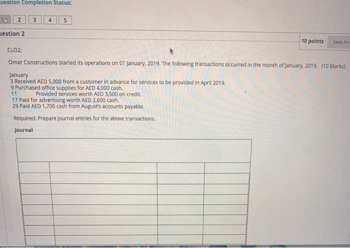 Solved uestion Completion Status: 1 2 3 4 5 uestion 2 10 | Chegg.com Solved uestion Completion Status: 1 2 3 4 5 uestion 2 10 | Chegg.com
