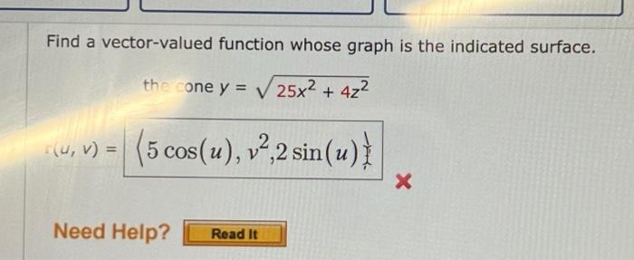 Solved Find a vector-valued function whose graph is the | Chegg.com