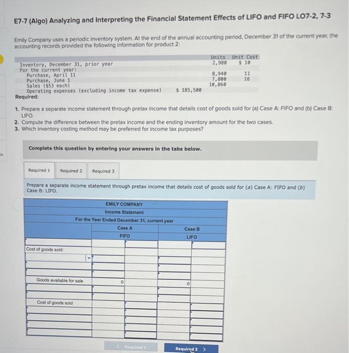 Solved E7-7 (Algo) Analyzing and Interpreting the Financial | Chegg.com