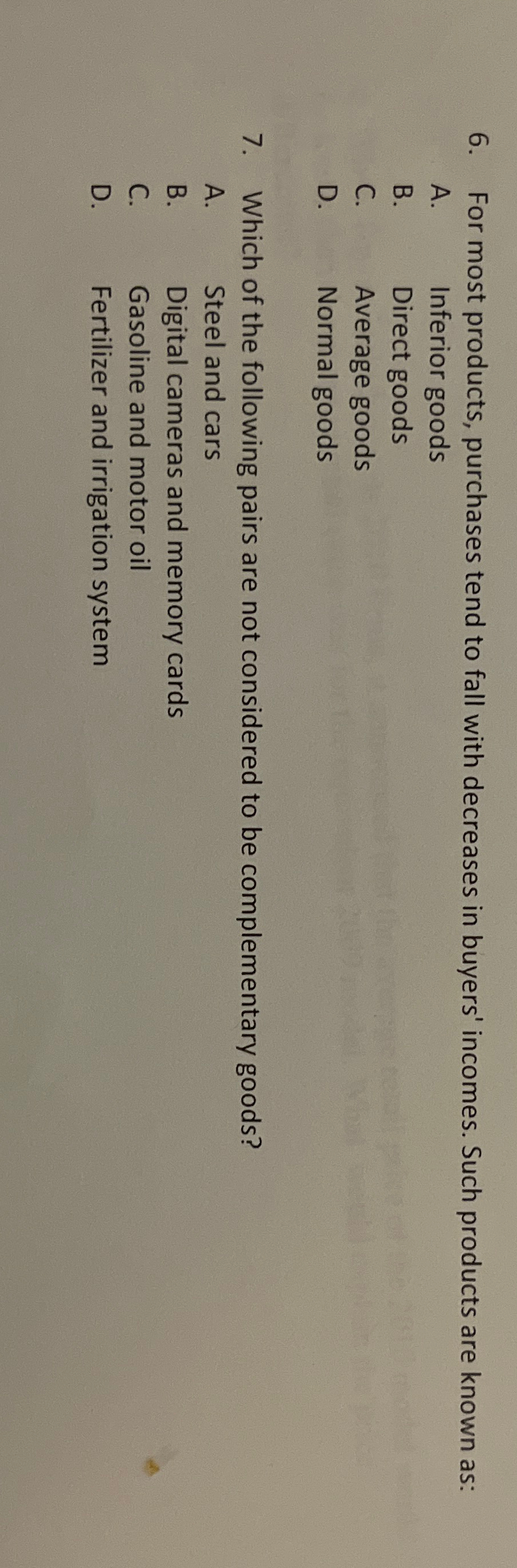 Solved For most products, purchases tend to fall with | Chegg.com