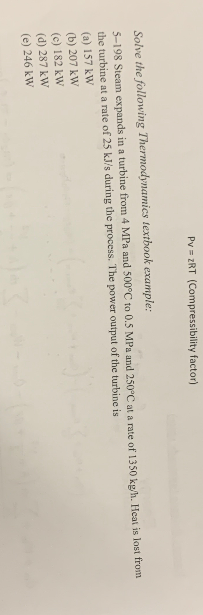 Solved PV=zRT (Compressibility factor) \\nSolve the | Chegg.com