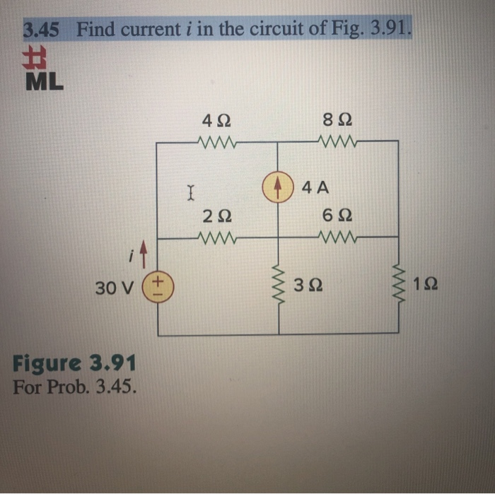 Solved find current i in the circuit of Fig 3.91 using nodal | Chegg.com