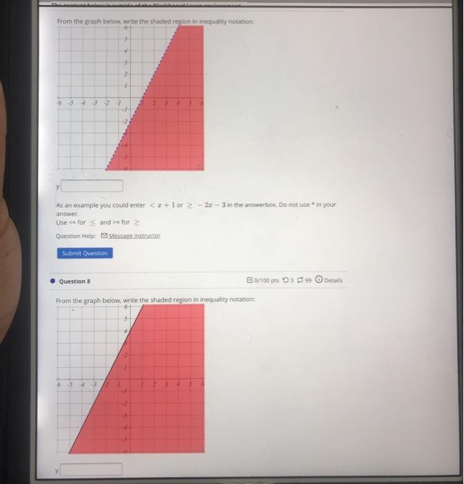 Solved From the graph below, write the shaded region in | Chegg.com