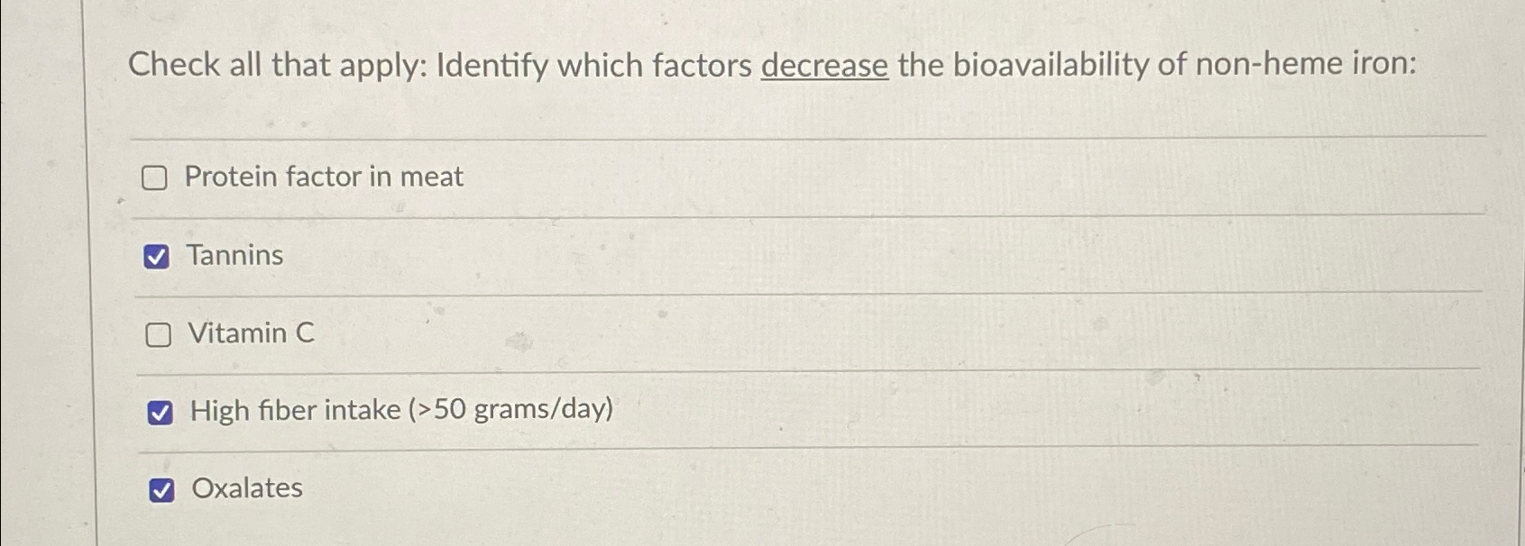 Solved Check all that apply: Identify which factors decrease | Chegg.com