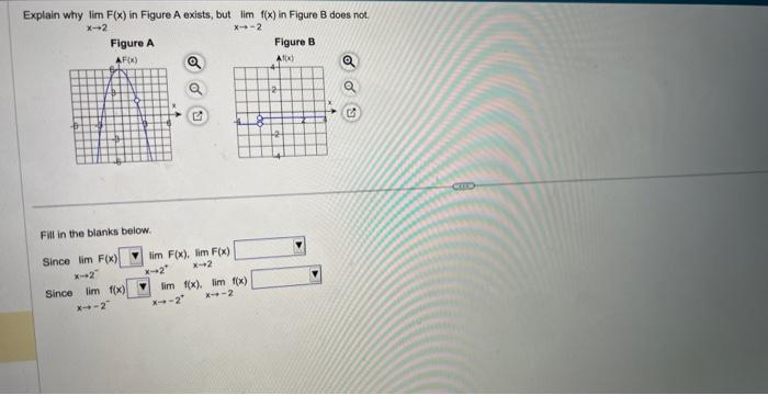 Solved Explain why limx→2F(x) in Figure A exists, but | Chegg.com