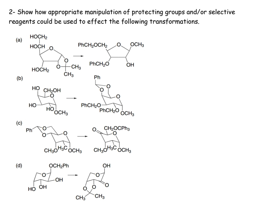 Solved Show how appropriate manipulation of protecting | Chegg.com