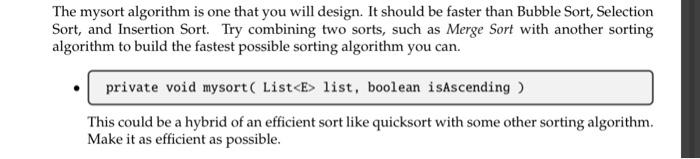 Solved 1 Develop Junit Test Cases For The Three Sorts You 