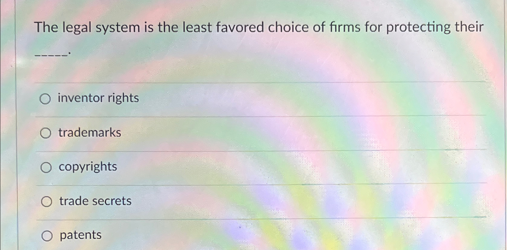 Solved The legal system is the least favored choice of firms | Chegg.com