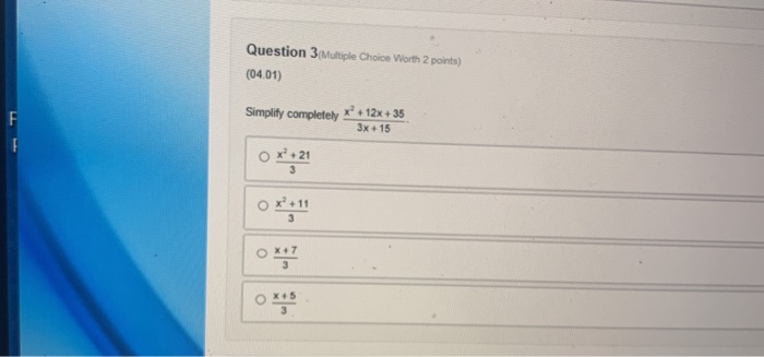 Solved Question 3 (Multiple Choice Worth 2 points) (04.01) | Chegg.com
