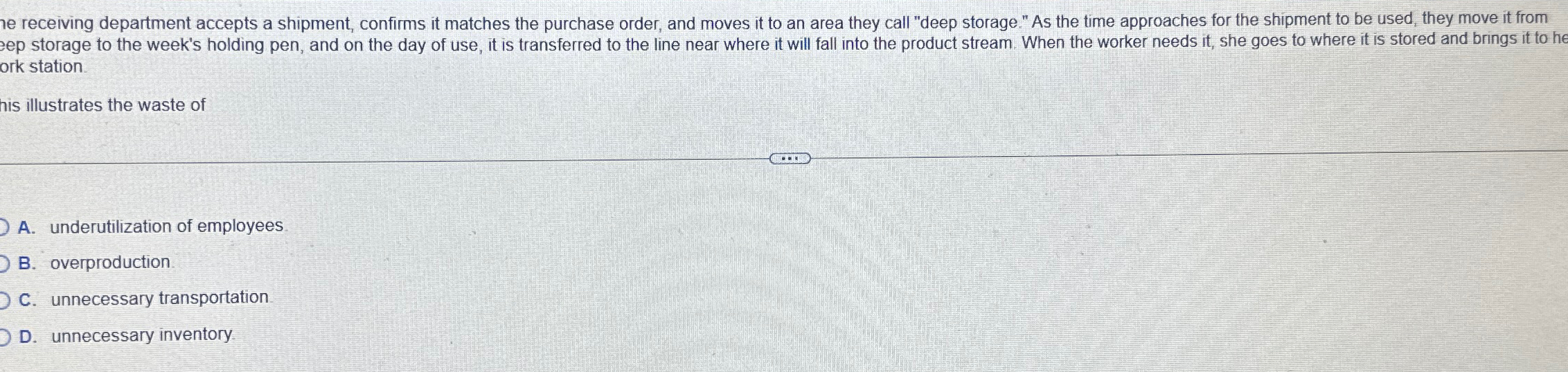 The receiving department accepts a shipment, confirms | Chegg.com