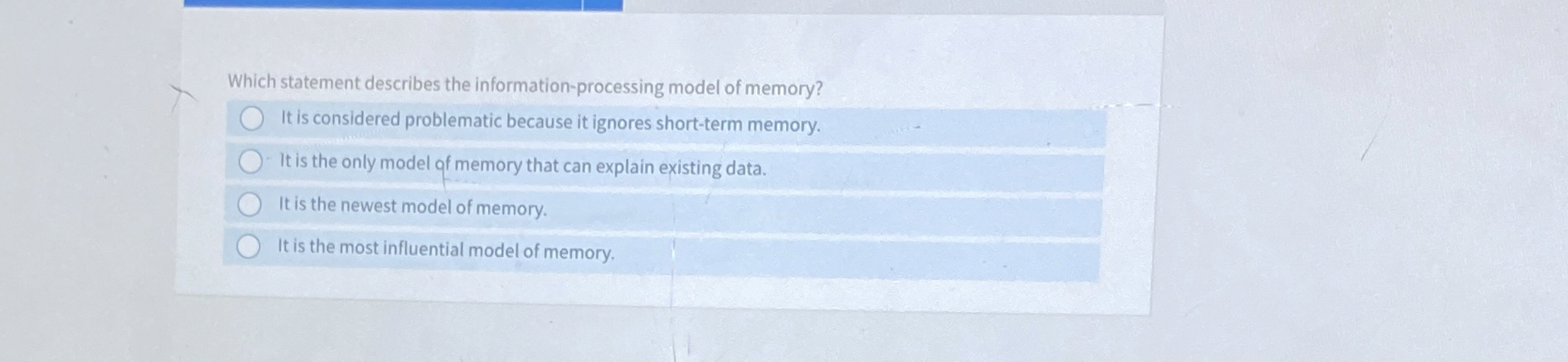 Solved Which statement describes the information-processing | Chegg.com