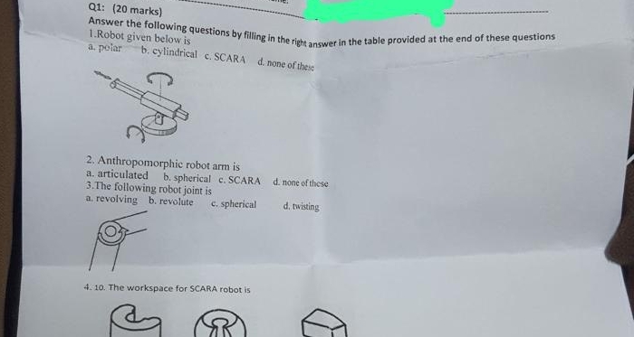 Solved Q1: (20 ﻿marks)Robot given below isa. ﻿poiarb. | Chegg.com