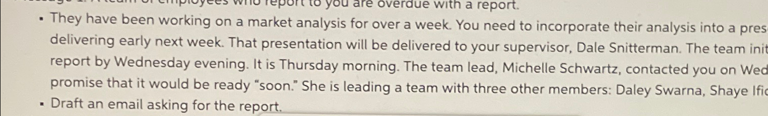 Solved They have been working on a market analysis for over | Chegg.com